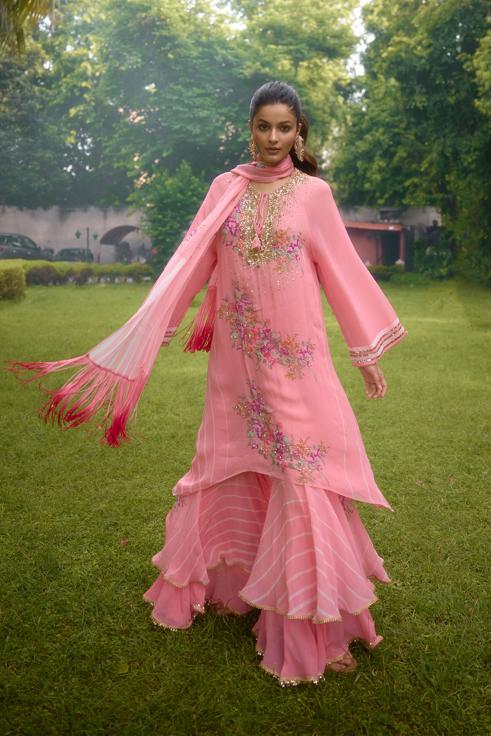 Dilkush Pink Kurta Sharara Set